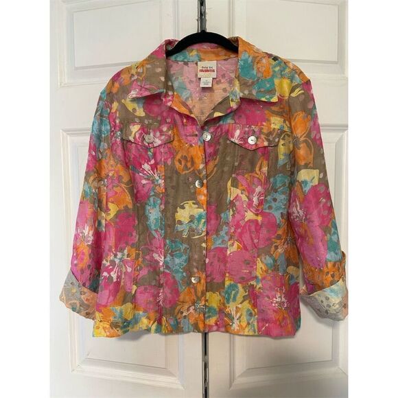Ruby Rd. | Jackets & Coats | Ruby Rd Womens Floralprint Jacket Size 2 ...
